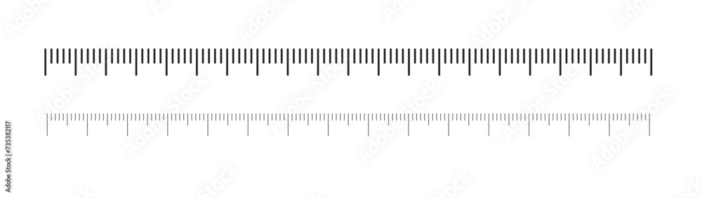 Measuring scale, marking for ruler, marks for tape measure, thermometer ...