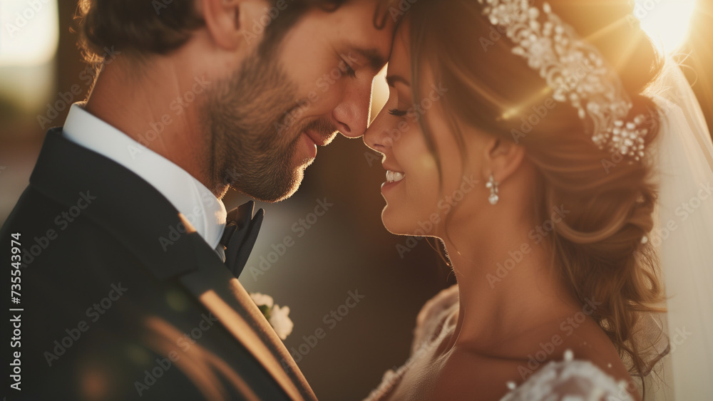 Amidst the ethereal radiance of the golden hour, the profound bond ...