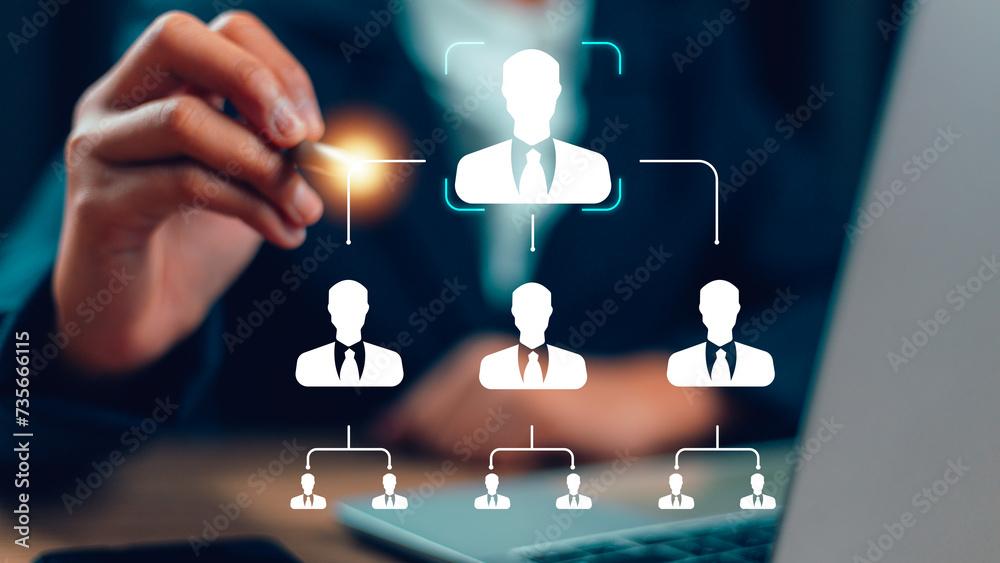 Business process and workflow automation with flowchart. Hierarchical ...