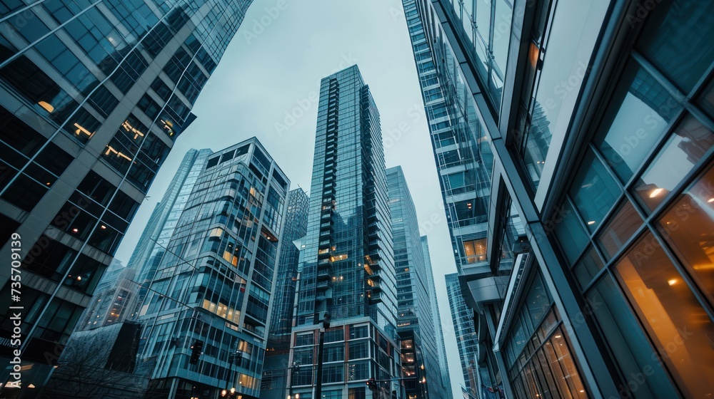 Overhead view capturing the intersecting streets of a bustling city at ...