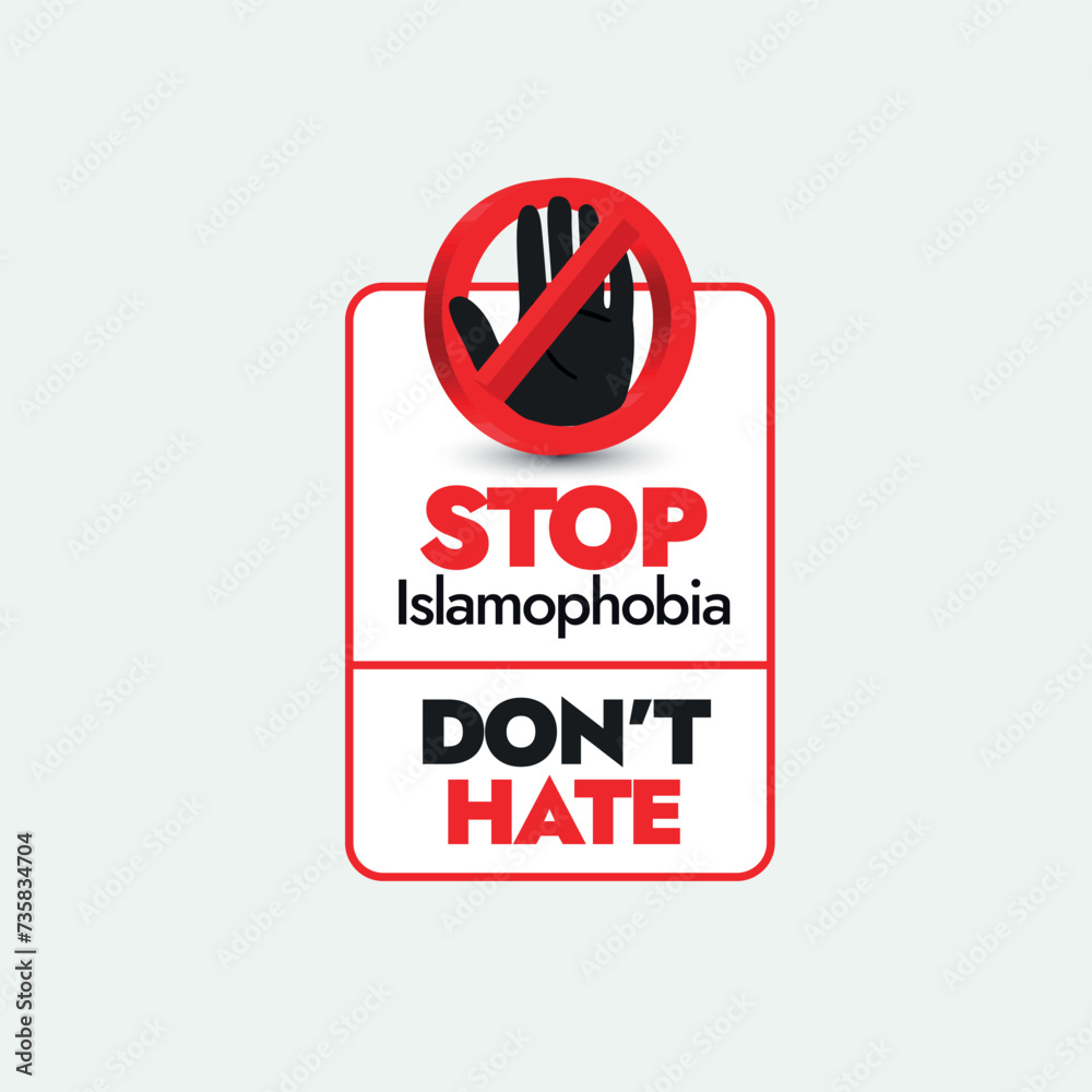 Stop Islamophobia. International day to combat islamophobia banner with ...