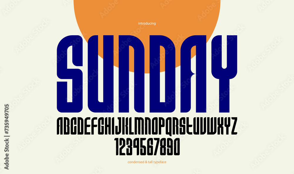 Condensed simple sans serif elegant display font for logos headers or ...