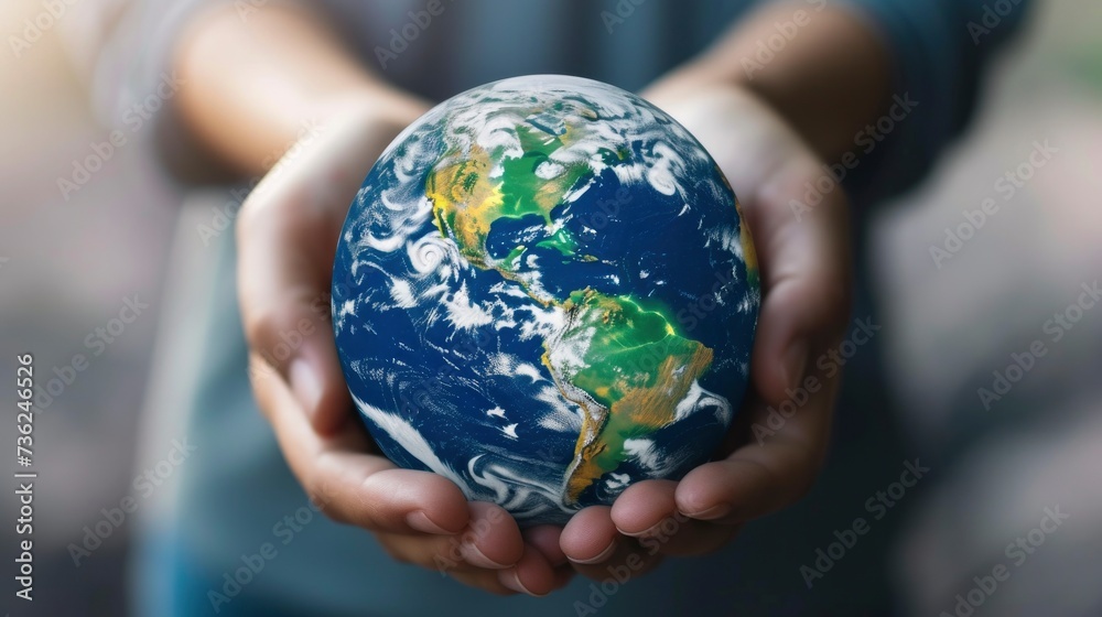 Embracing Our Earth. Globe Held in Hands, Symbolizing World Environment ...