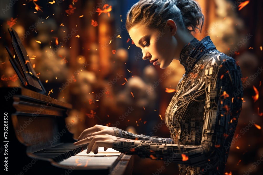 Artificial Intelligence in Music Composition. AI musical staff where ...