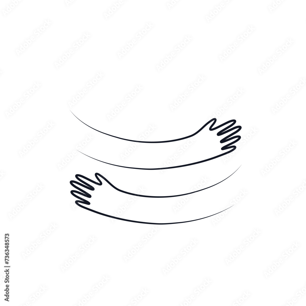 Hug hands logo icon sign Cute cartoon design Mercy concept Decorative ...