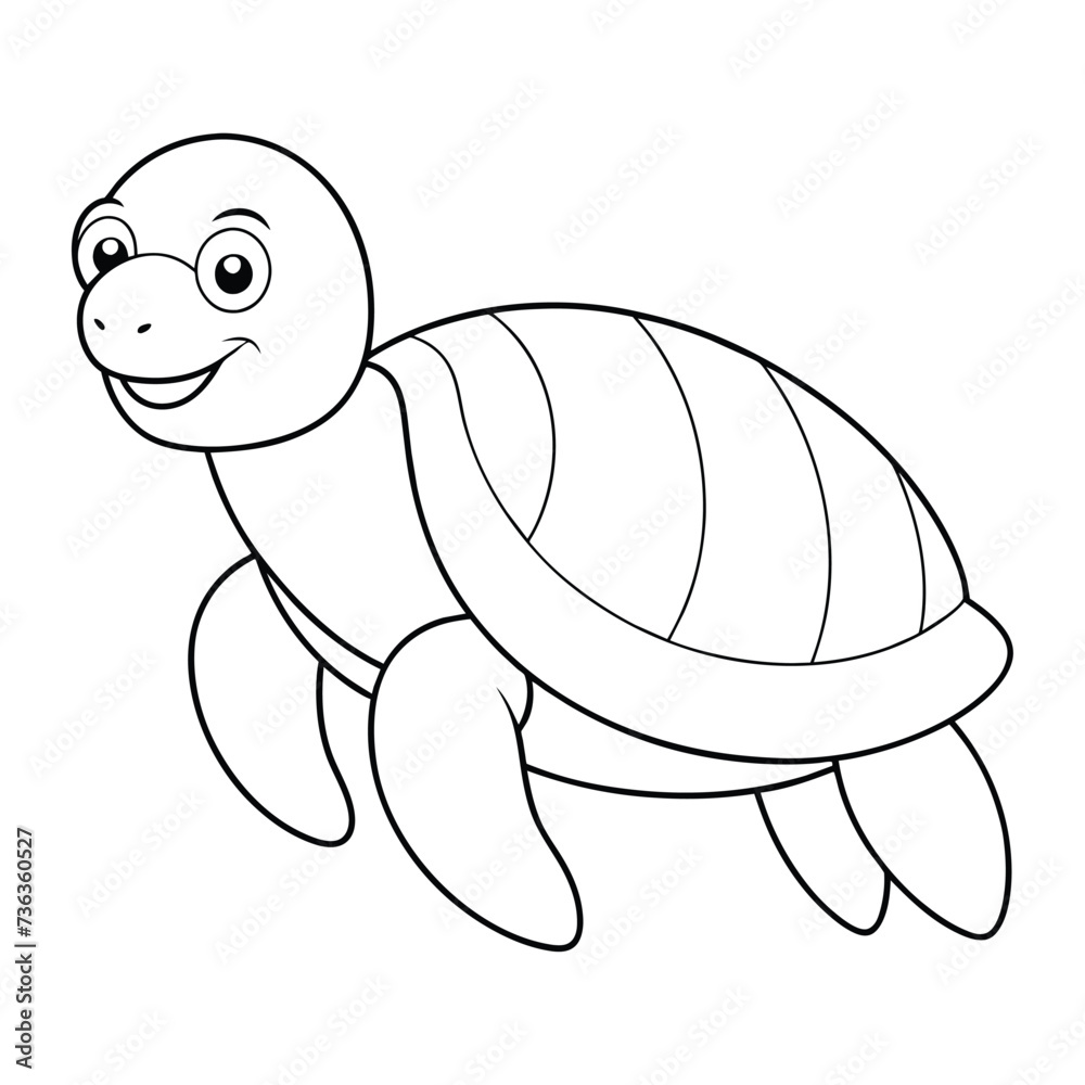 vector turtle coloring pages for kids Stock Vector | Adobe Stock