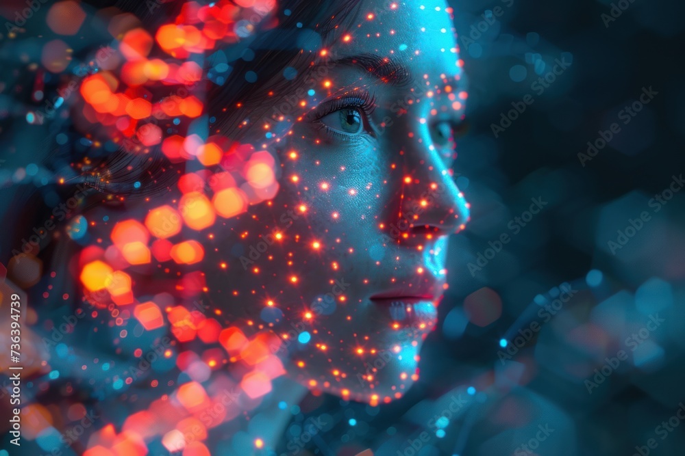 Artificial intelligence AI in Healthcare. DNA double helix intertwined ...