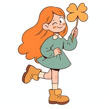Irish Girl Cartoon Art Print Free Stock Photo - Public Domain Pictures