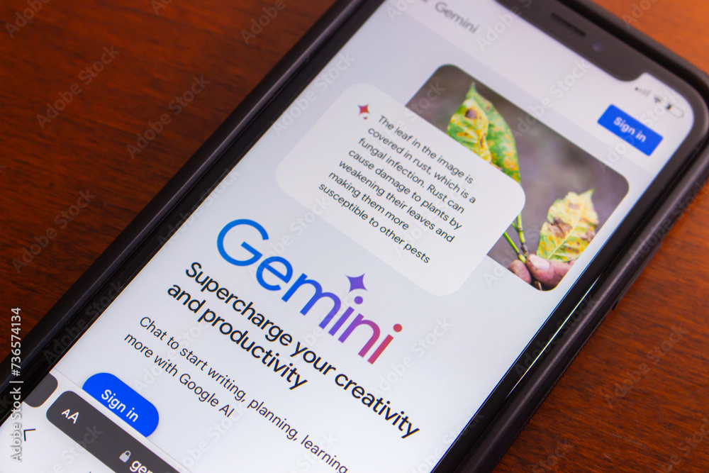 Vancouver, CANADA - Feb 14 2024 : Google Gemini website seen in an ...