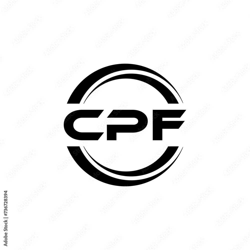 Stock-Vektorgrafik „CPF letter logo design with white background in illustrator, vector logo ...