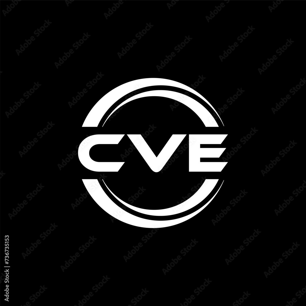 Stock-Vektorgrafik „CVE letter logo design with black background in ...