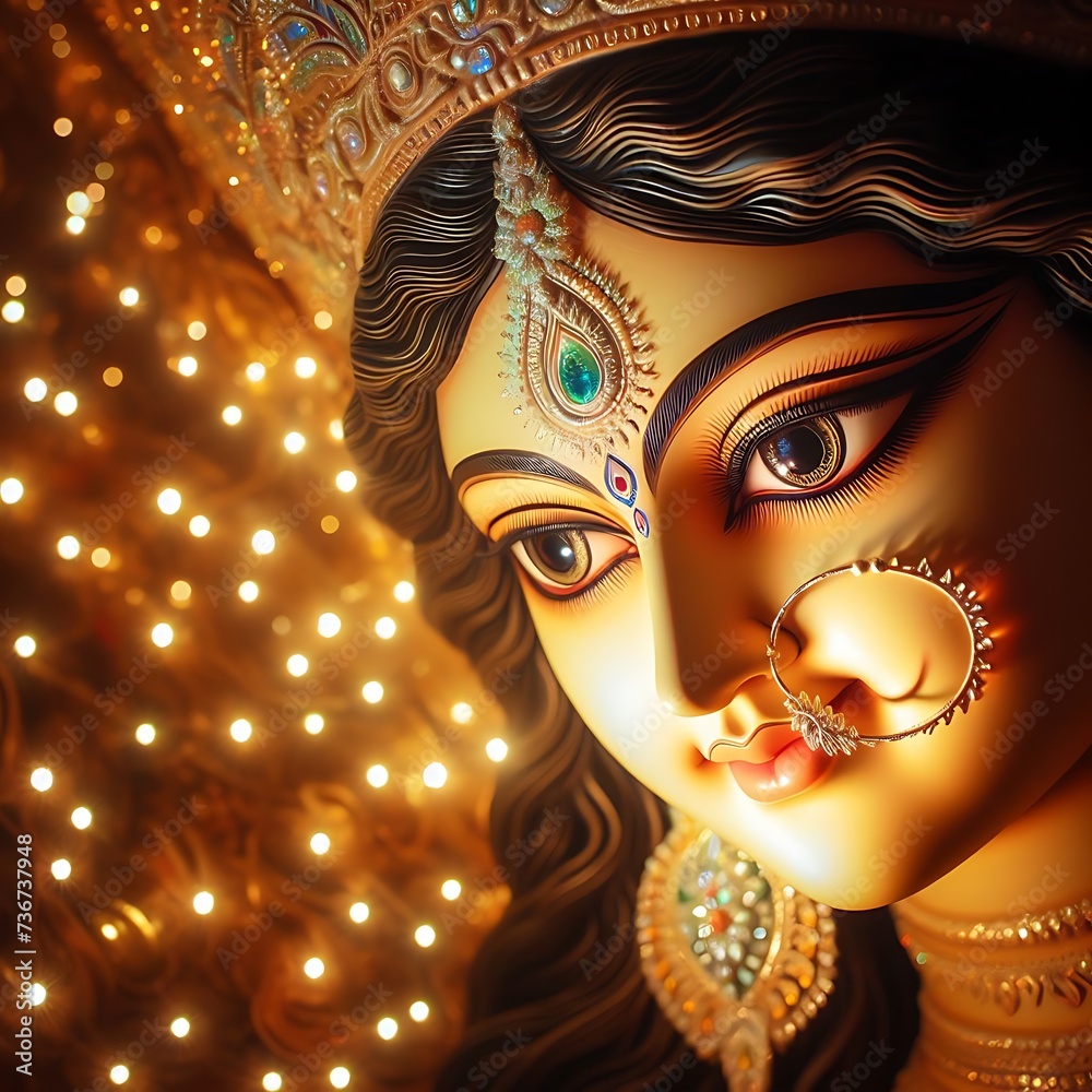 Maa Durga Portrait Stock Photo | Adobe Stock