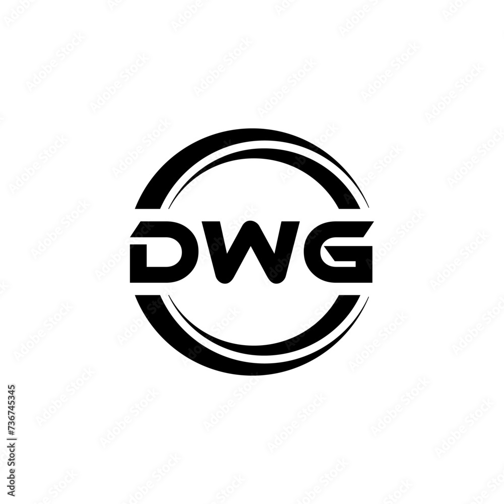 DWG letter logo design with white background in illustrator, vector ...