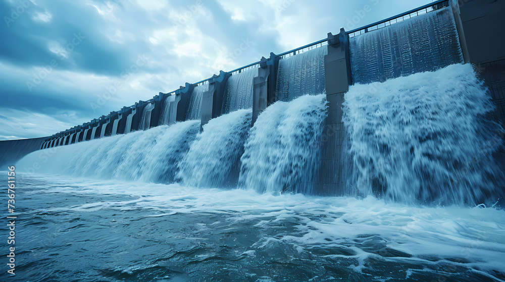 Renewable energy concept. Hydraulic power, hydropower or hydropower ...