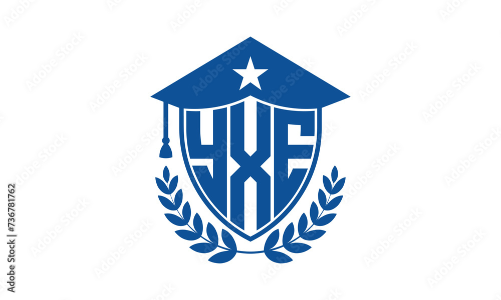 YXE three letter iconic academic logo design vector template. monogram ...