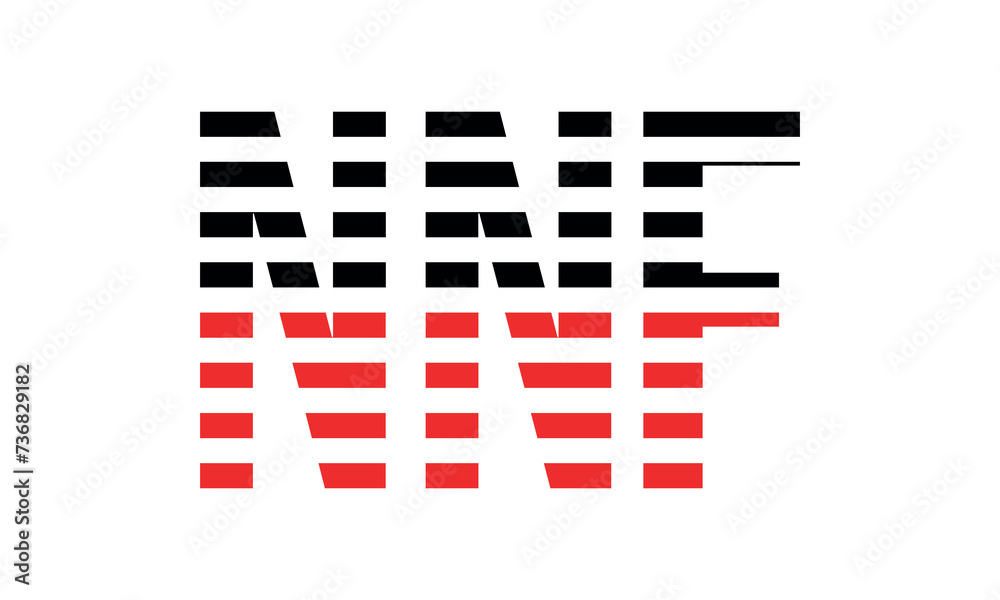 NNF three initial letter iconic line negative space minimal logo design ...