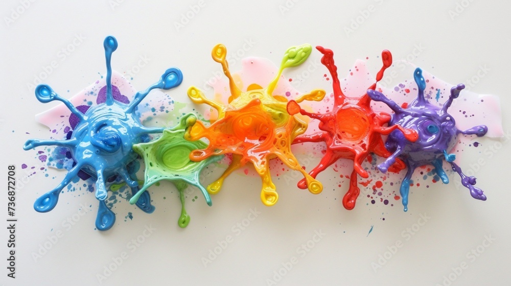 Kids craft whimsical glue blob decorations, using squeezable glue to ...