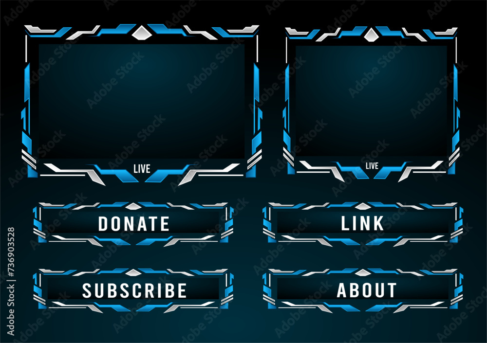 Twitch Overlay Streamer and Gamers Stock Vector | Adobe Stock