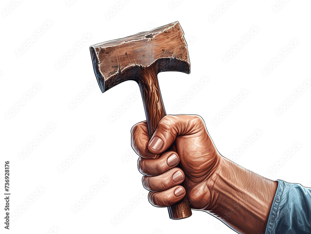 Steak Hammer 2d cartoon illustraton on white background high Stock ...