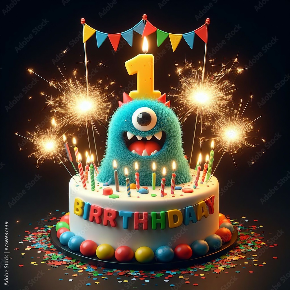 Monstrously Sweet: 3D Monster Celebration for 1st Year Birthday ...