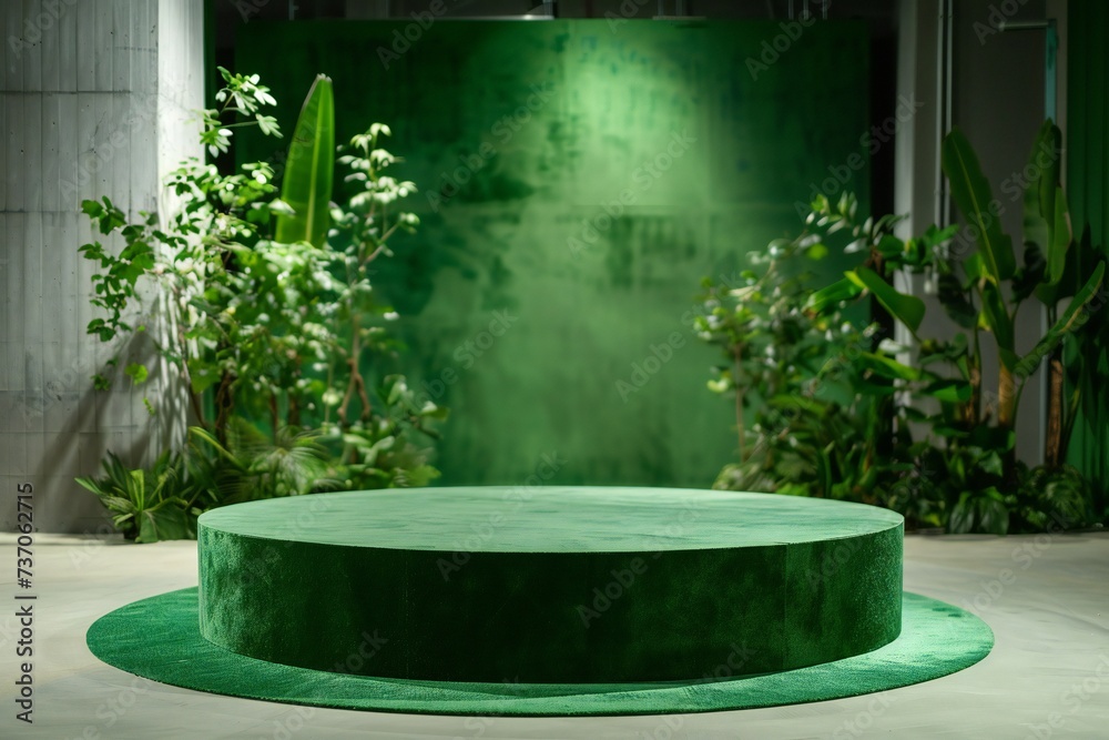 green colour object stage podium stand for sample product showcase ...
