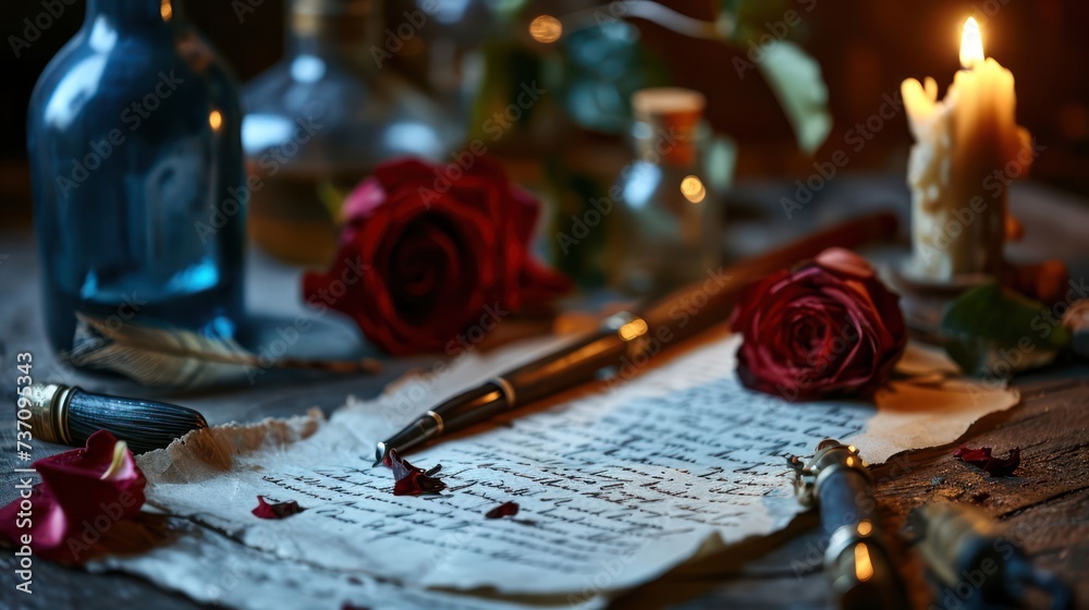 the sentiment of a handwritten beautiful romantic Day poem with an ...