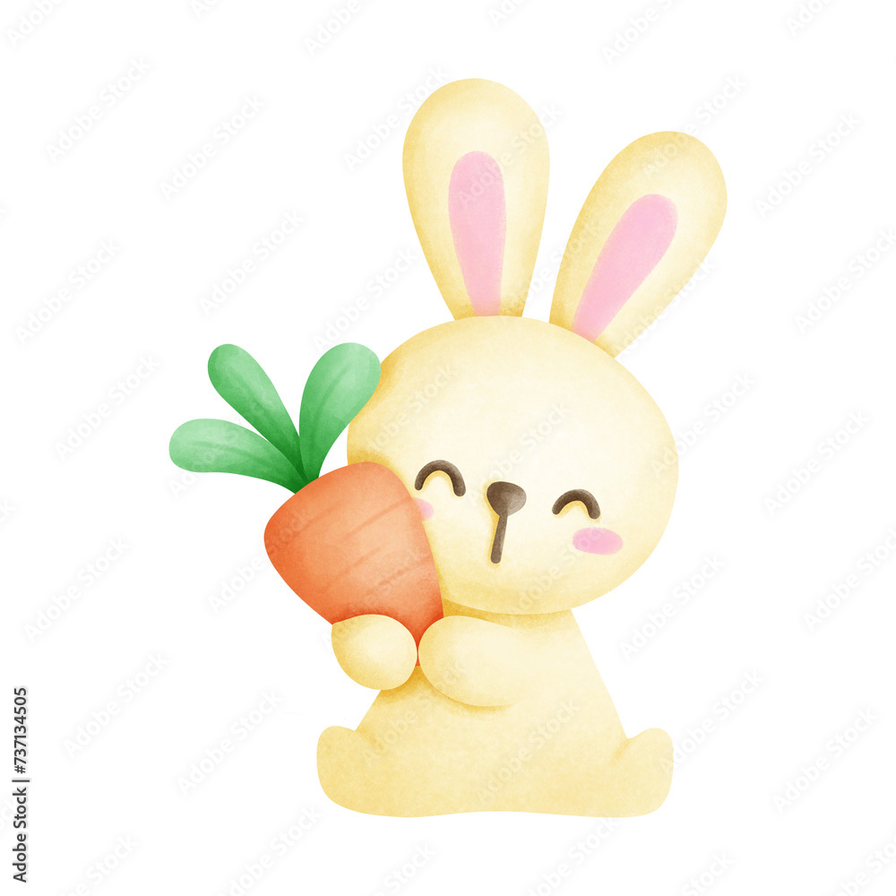 Cute yellow rabbit clipart, cartoon rabbit drawings, Easter rabbits ...