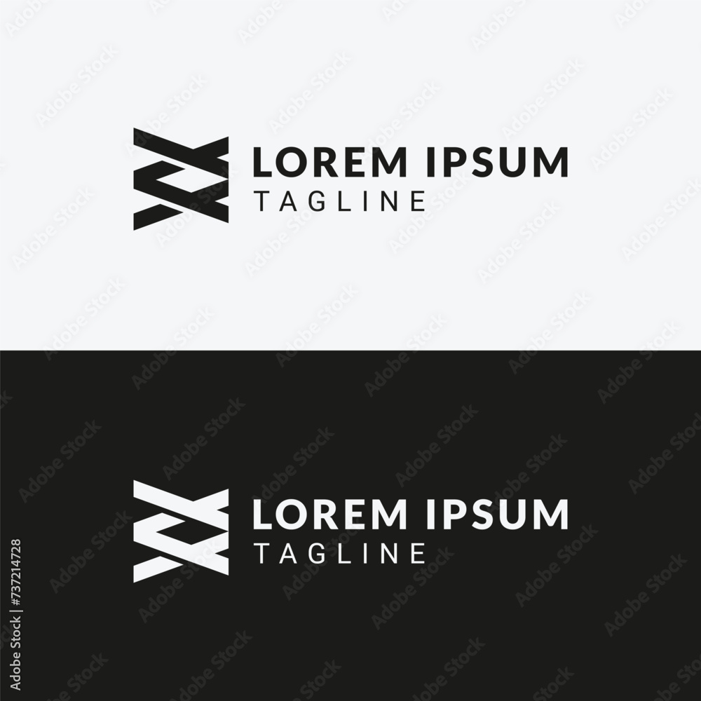 Bold intricate double X logo concept in black. Vector logo template for ...