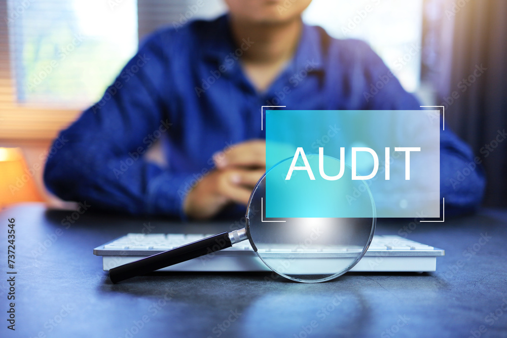 audit concept with auditee sitting to answer the question from auditor ...