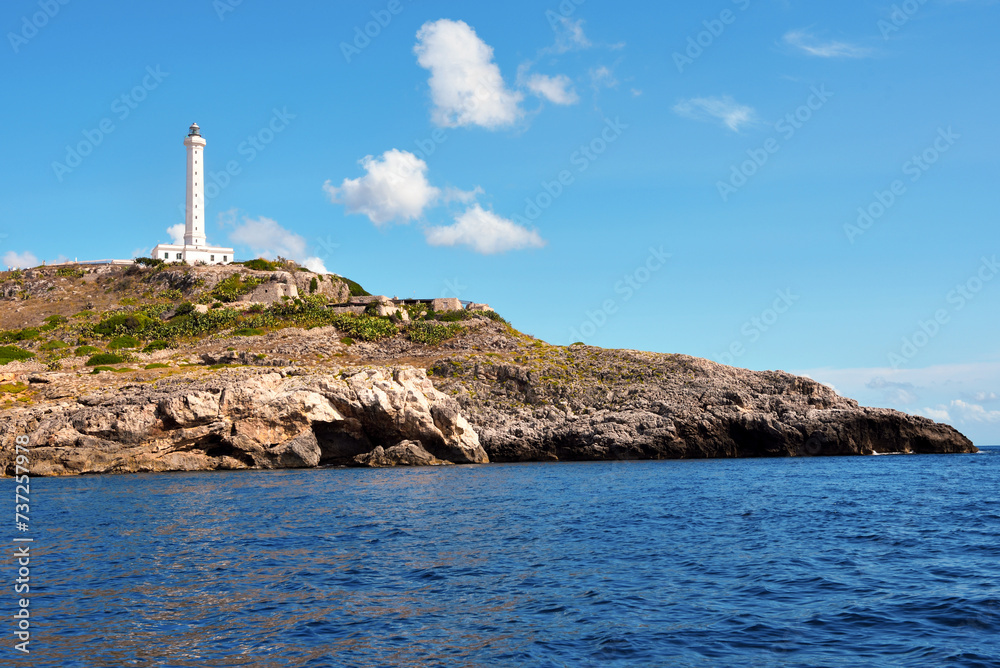 Punta Meliso and the lighthouse of Santa Maria di Leuca built in 1864 ...