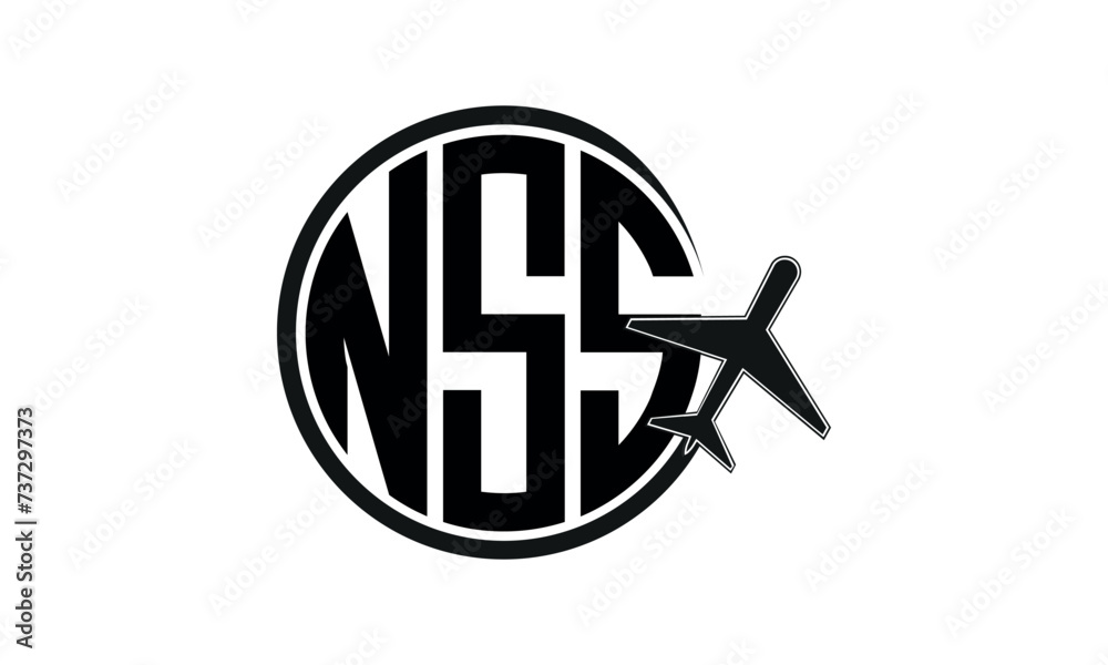 NSS three initial letter circle tour & travel agency logo design vector ...