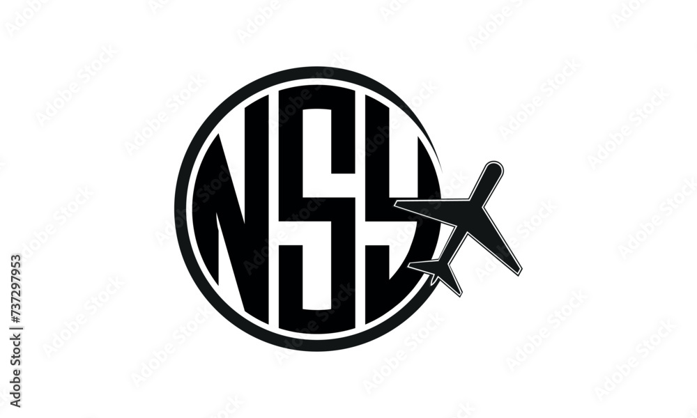 NSY three initial letter circle tour & travel agency logo design vector ...