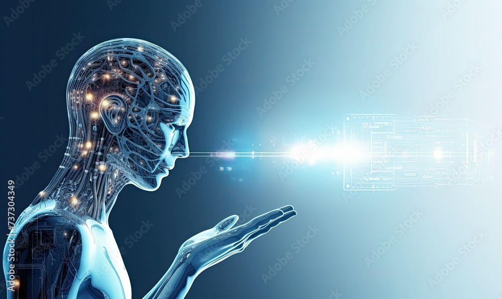 Artificial intelligence, smart technology, machine learning, brain ...