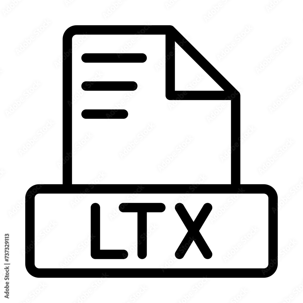 ltx File Icon. Outline file extension. icons file format symbols ...