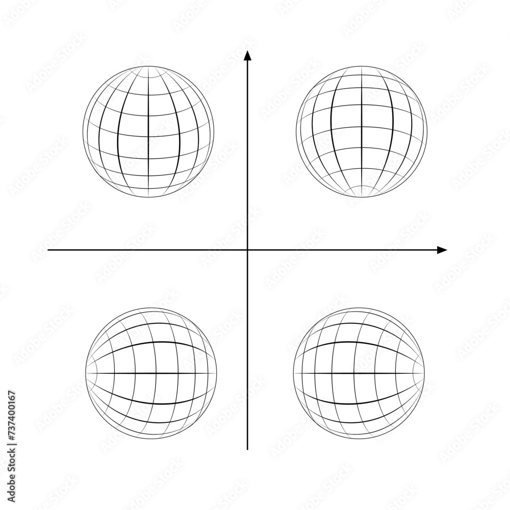Planet map globe icons. Vector earth symbols, world globus pictograms ...