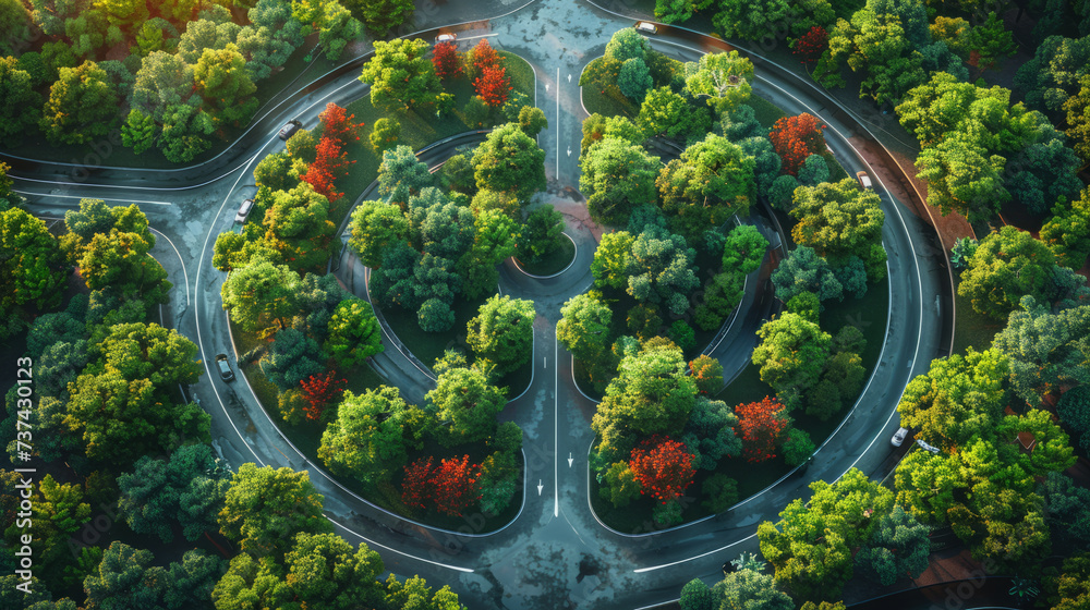 Arial top view of Modern transportation with Expressway, Road and ...