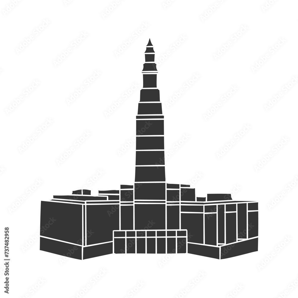 Terminal Tower Icon Silhouette Illustration. Cleveland Vector Graphic ...