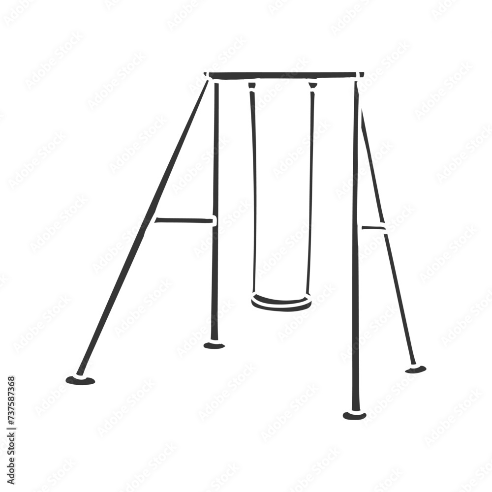 Swing Playground Icon Silhouette Illustration. Children Vector Graphic ...