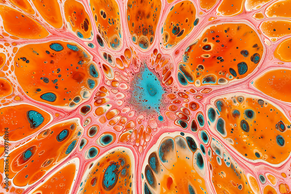 Microscopic view of human tissue in histology, highlighting the complex ...