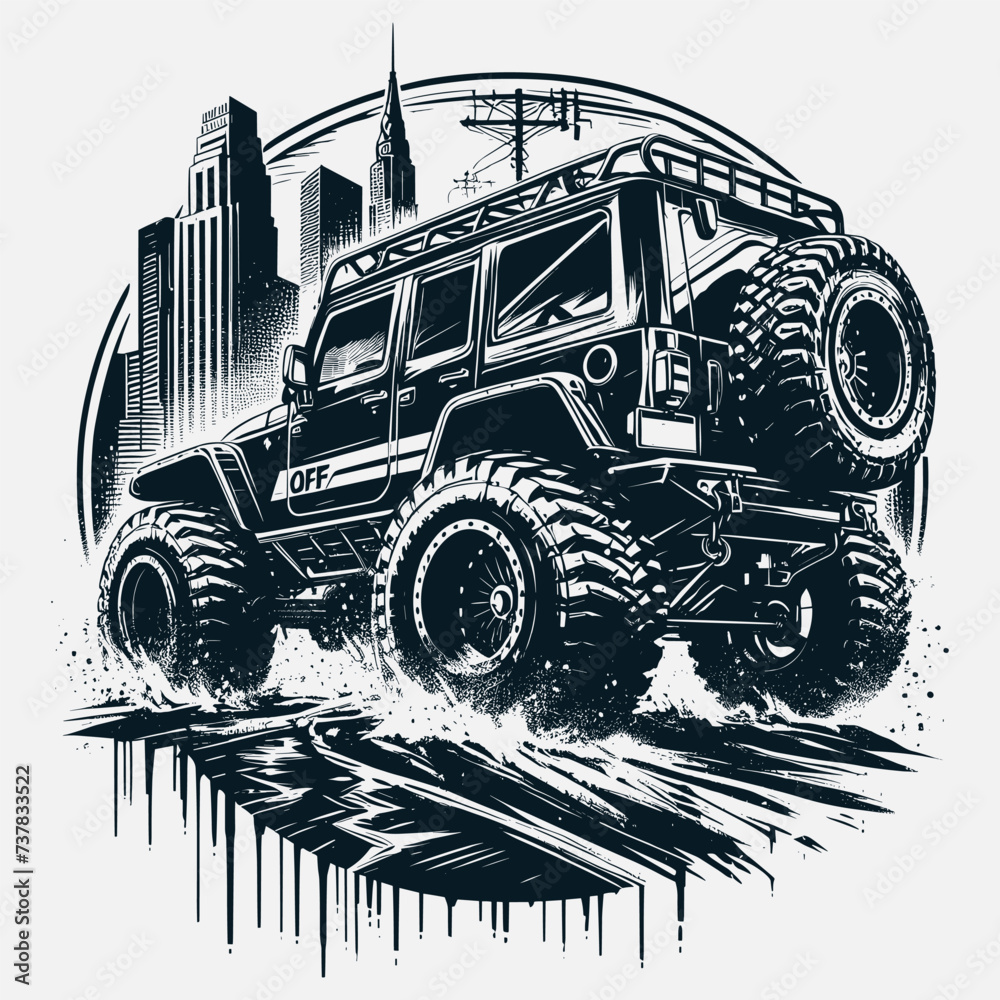 off road car vector Stock Vector | Adobe Stock