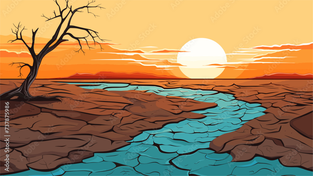 Abstract water scarcity with dry and cracked land symbolizing the ...