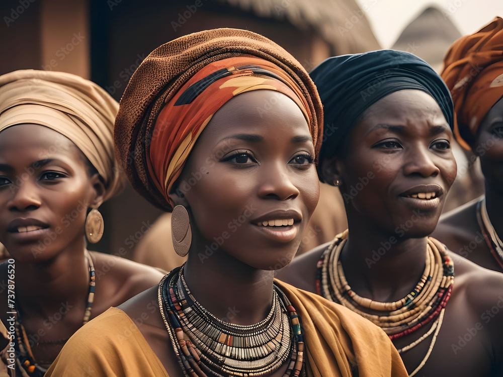 Foto de Stock Group of women of African culture and traditions. Concept ...
