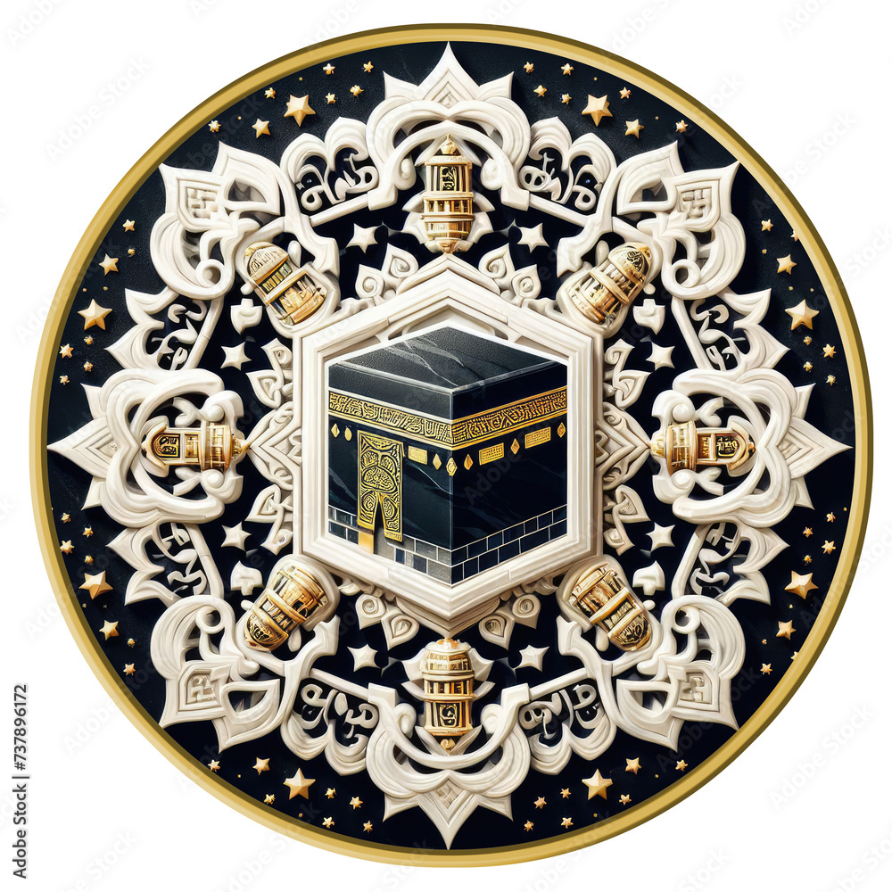 kaaba grand mosque mecca islamic symbol and logo representing spirit of ...