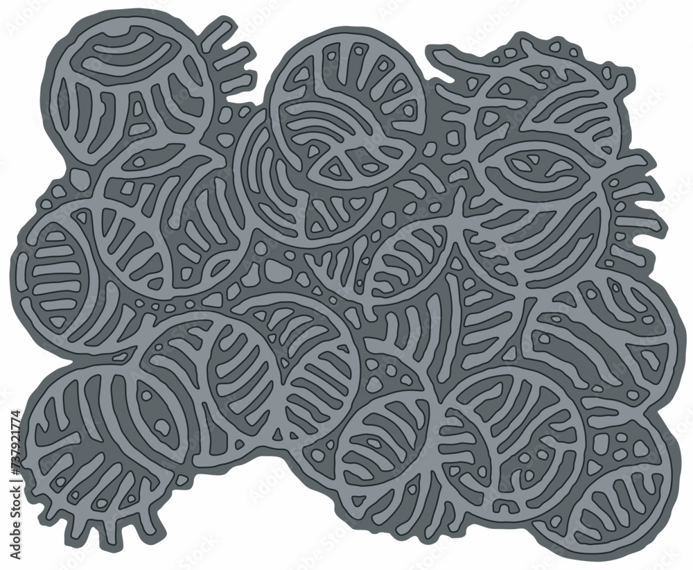 Stylish tile for CNC cutting monster in round shapes, tille pattern for ...