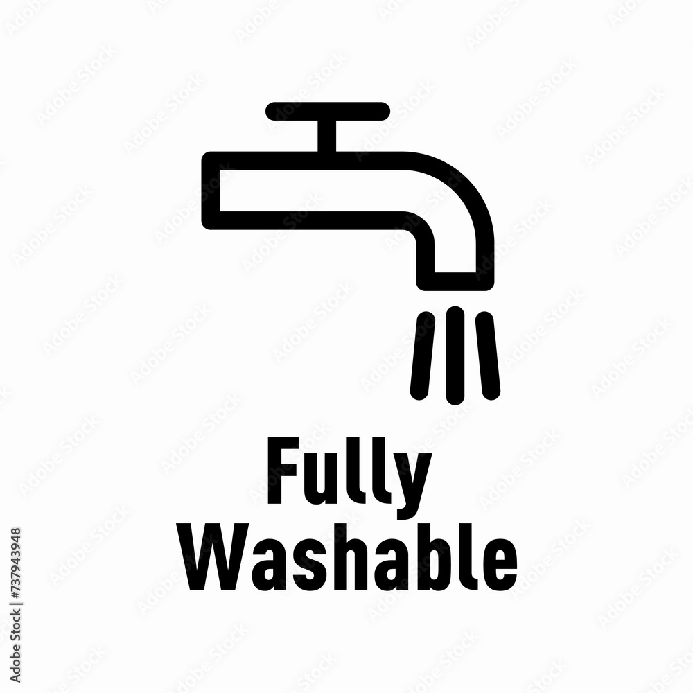 Fully Washable vector information sign Stock Vector | Adobe Stock