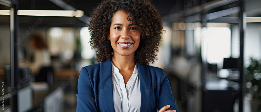 Executive Business career beauty woman smiling and standing confidently ...