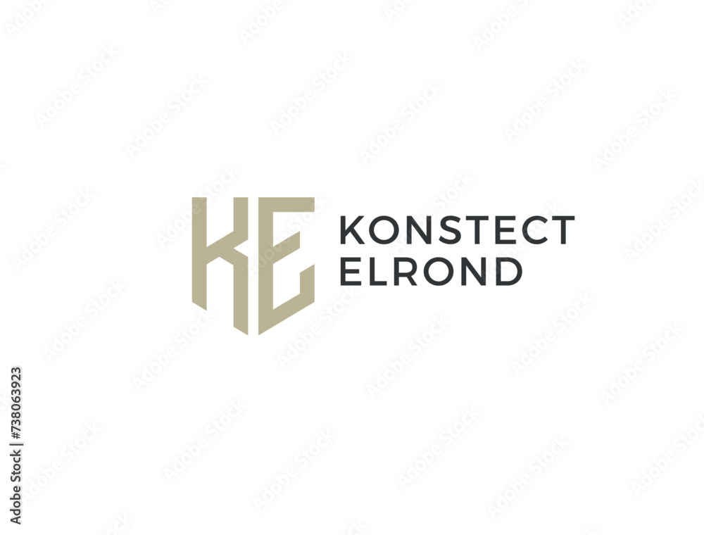 KE. Monogram of Two letters K and E. Luxury, simple, minimal and ...