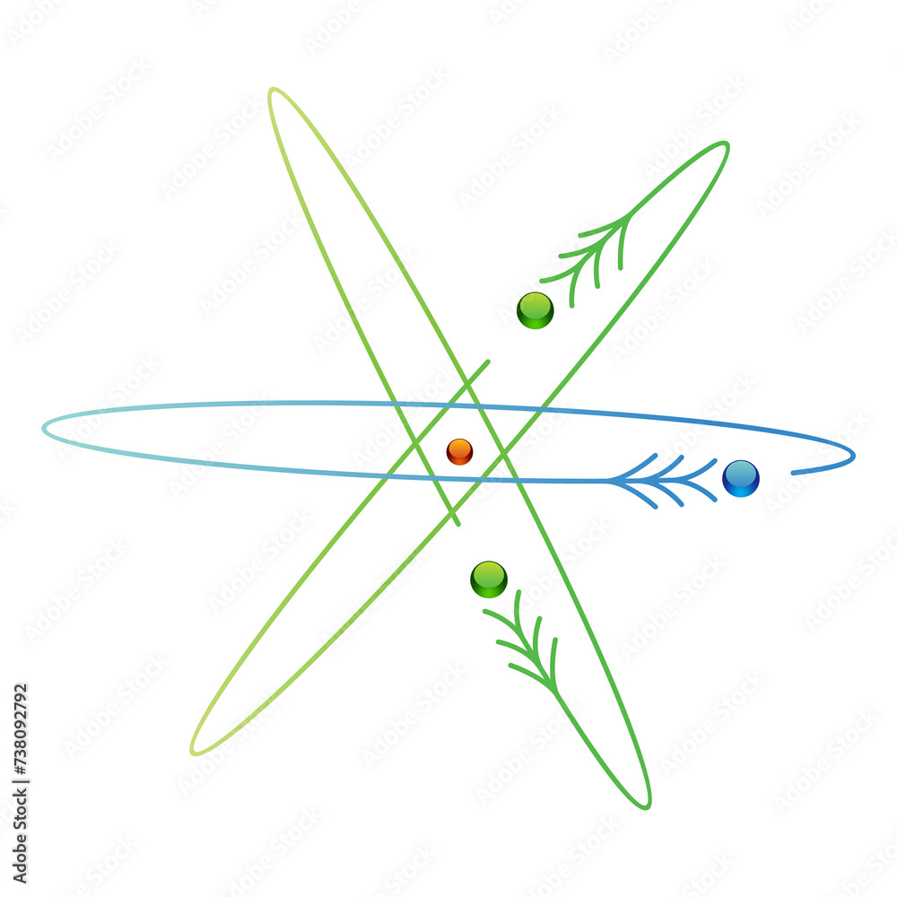 Atom symbols of nuclear energy icon. Scientific research and molecular ...