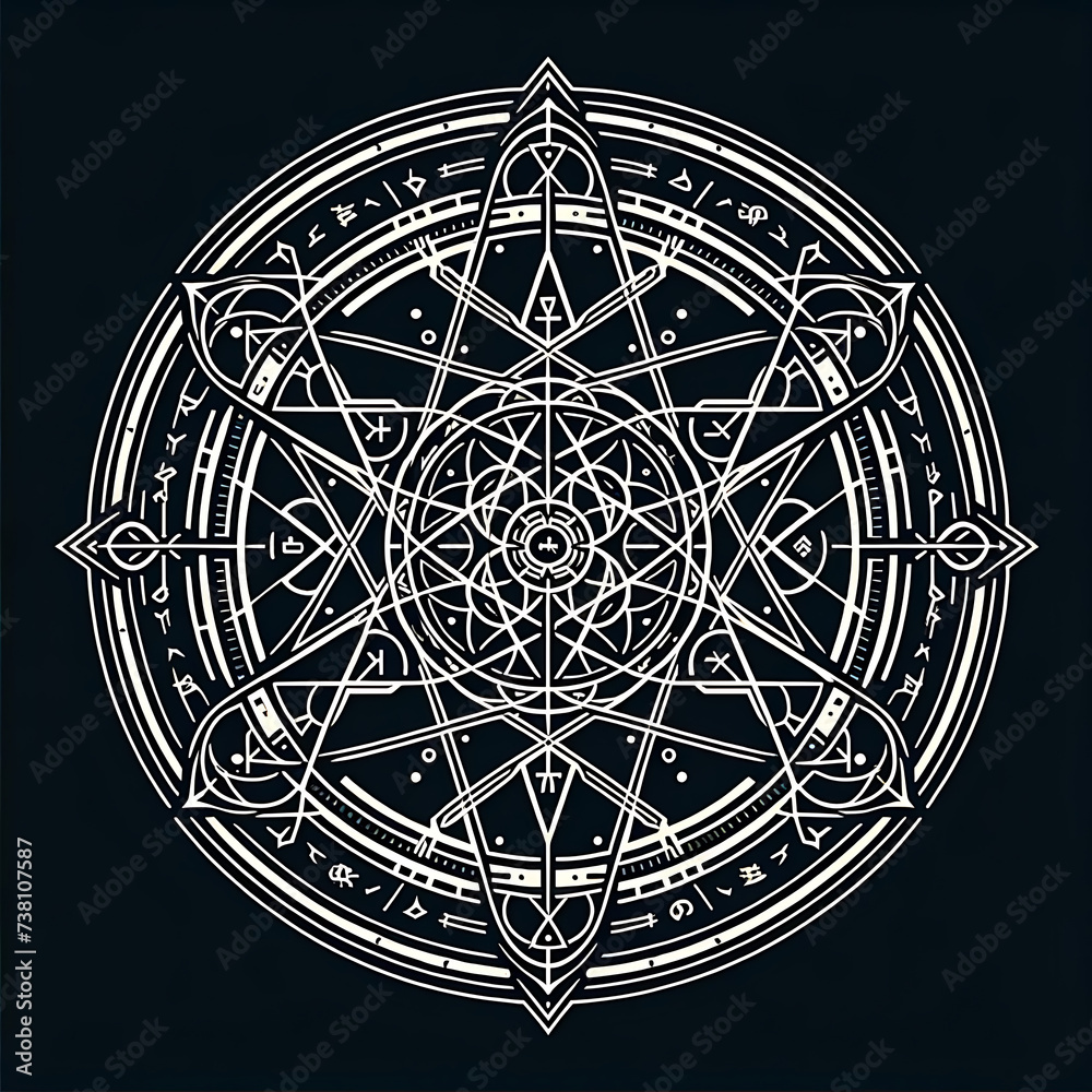 Magic circle collection, pentagram, magic symbol for witch and magician ...