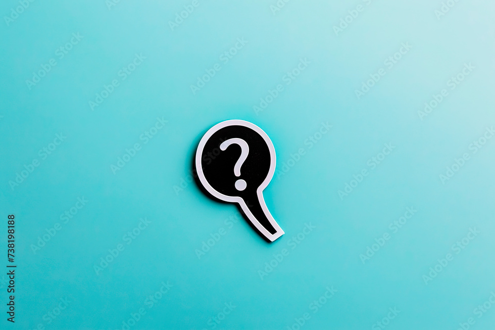 Question Mark on Blue Background. Ask Symbol. Speech Bubble. Stock ...